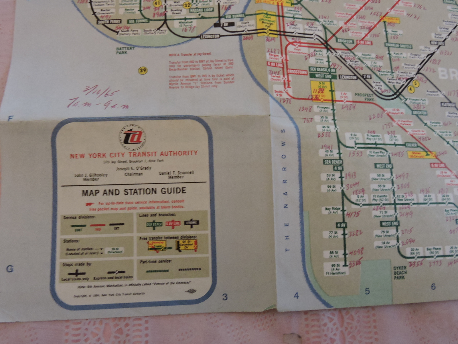 RARE 1964 1965 New York City NYC Subway Map Worlds Fair Flushing Train ...