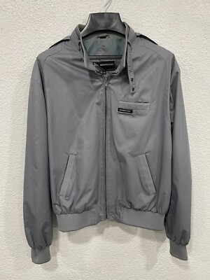 Vintage Members Only Bomber Jacket Light Grey Mens Size 44 | eBay