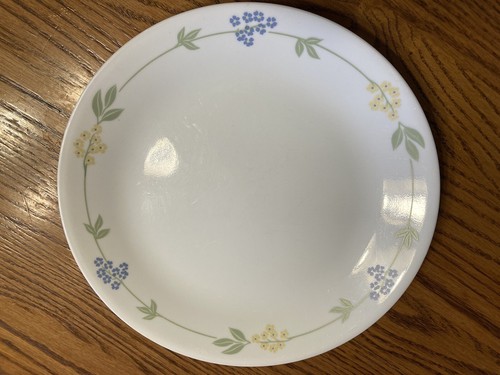 Corelle Secret Garden Dinner Plate 10.25" Blue Yellow Flowers EUC - So ...