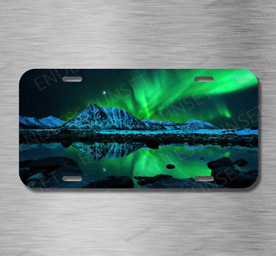 Northern Lights Aurora Borealis Alaska Nature License Plate Front Auto ...