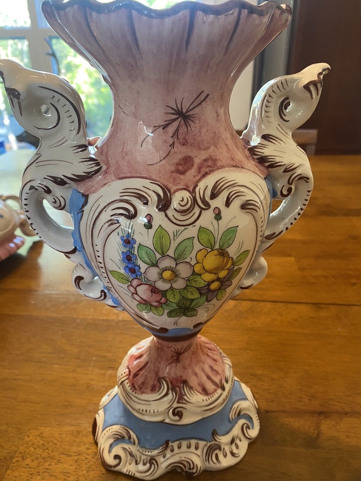 Vintage Italian Vases, Victorian Rococo, Aged Porcelain | eBay