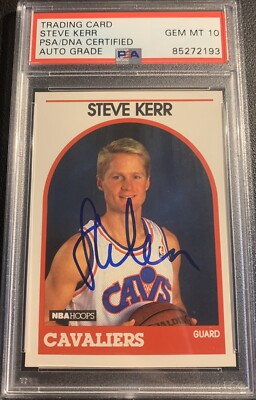 Steve Kerr Signed 1989 NBA Hoops Rookie Rc Psa 10 Auto | eBay
