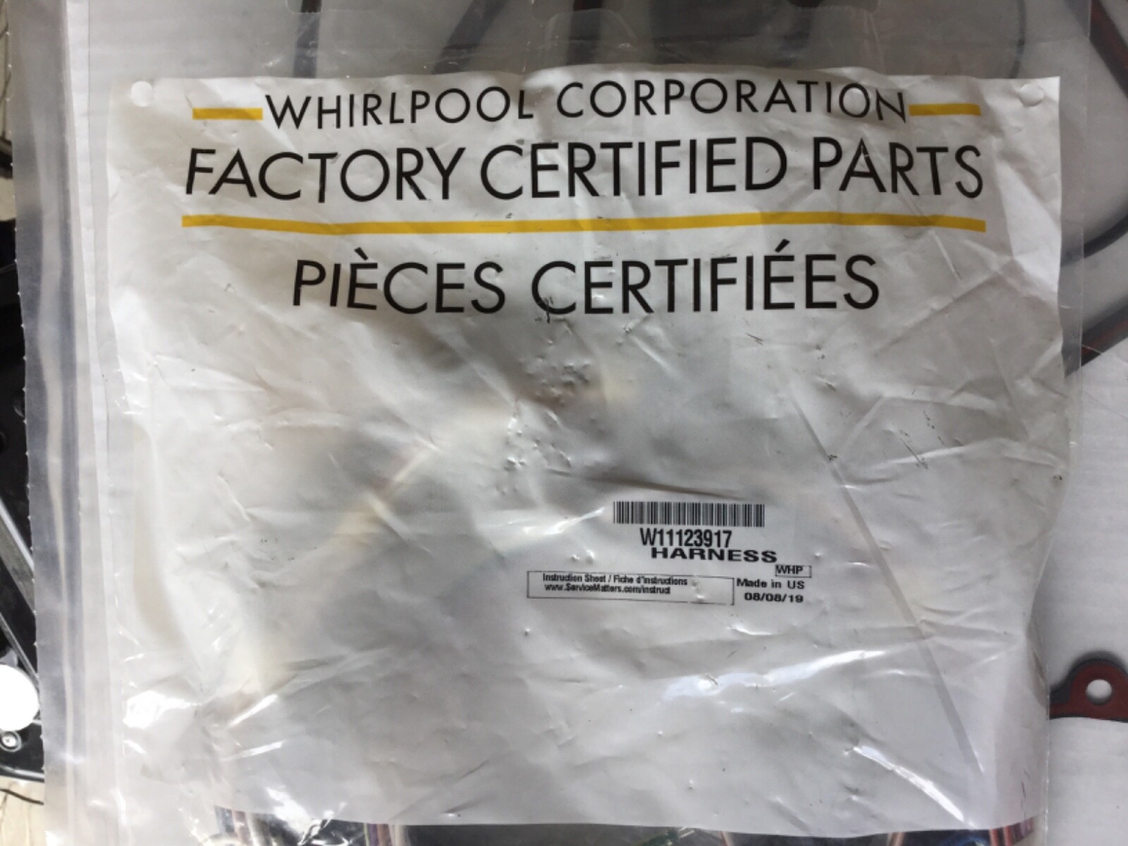 W11123917 Whirlpool Refrigerator Wire Harness W10460856 W10917834 ...