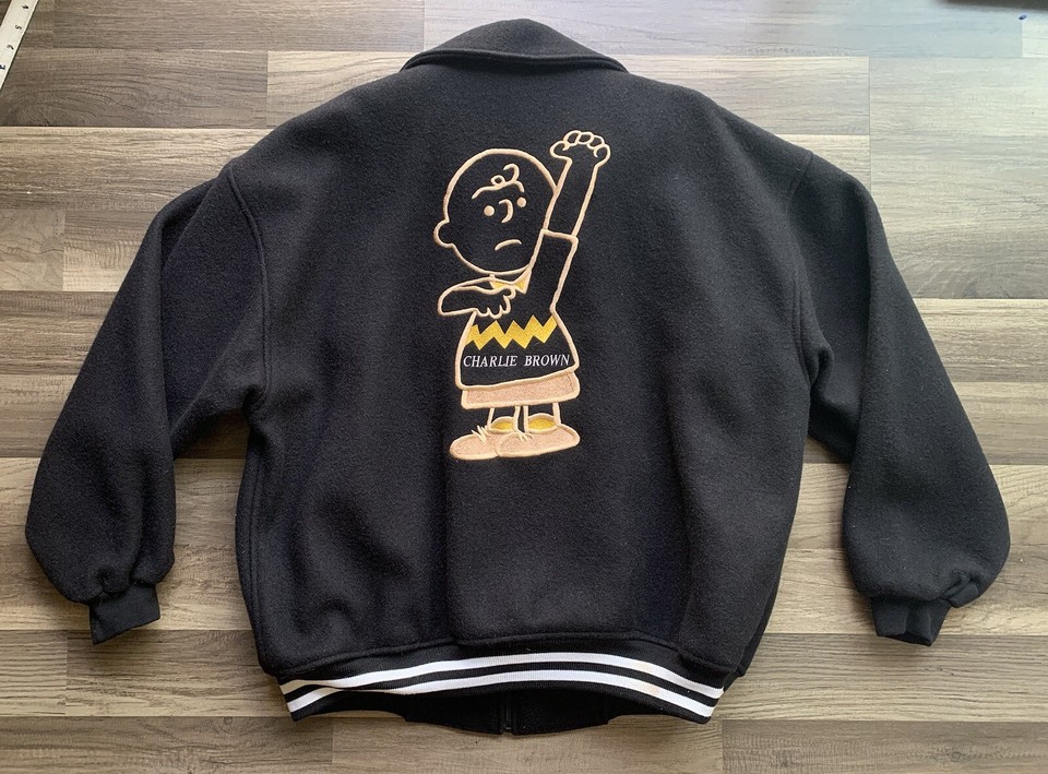 Vtg CHARLIE BROWN Jacket Varsity Snoopy Peanuts Iceberg Men’s 2XL 90s ...