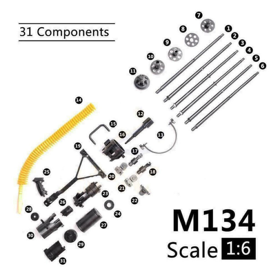 1/6 M134 Minigun Gatling Machine Gun US Army TERMINATOR Toy Gun ...