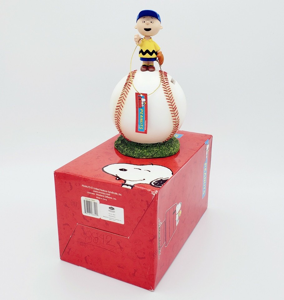 HTF Charlie Brown Baseball Coin Bank 8842 Vintage Peanuts Collectiblle ...