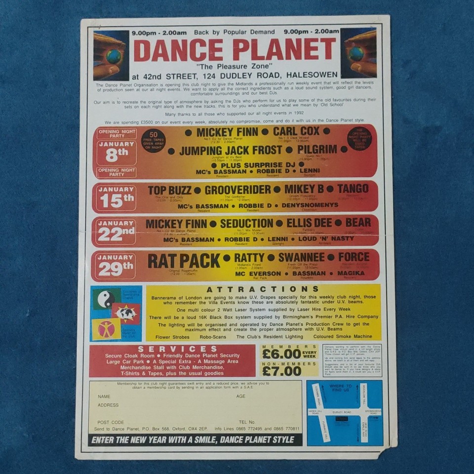 Dance Planet rave flyer, A4, 1990's rave flyers | eBay UK