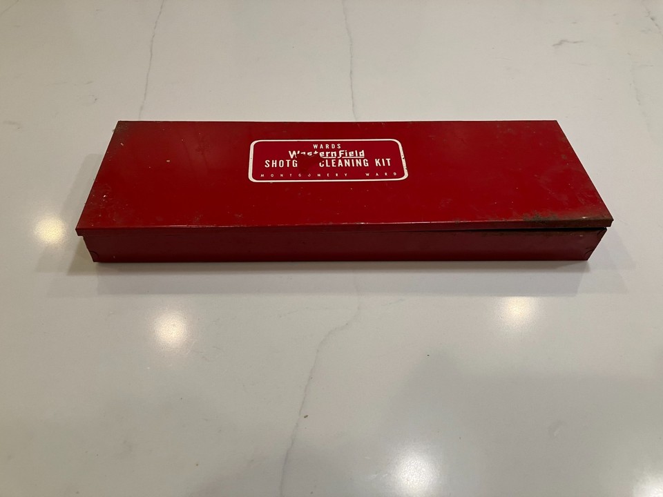 Wards WesternField Tin Case, Shotgun Bore Cleaning Rods, Oil & Cloths ...