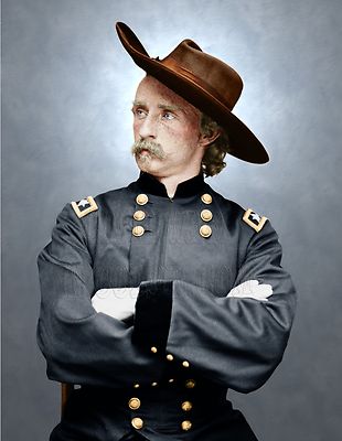 General George Custer Color Tinted photo Civil War 05340 | eBay UK
