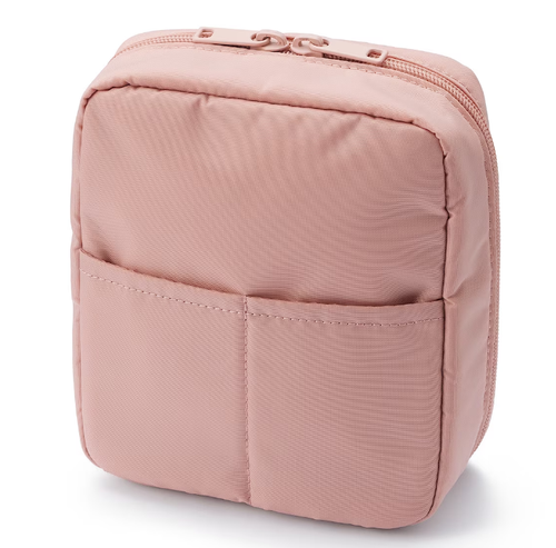 MUJI Nylon makeup pouch pink beige 16 x 14 x 6 cm Made in Vietnam from ...