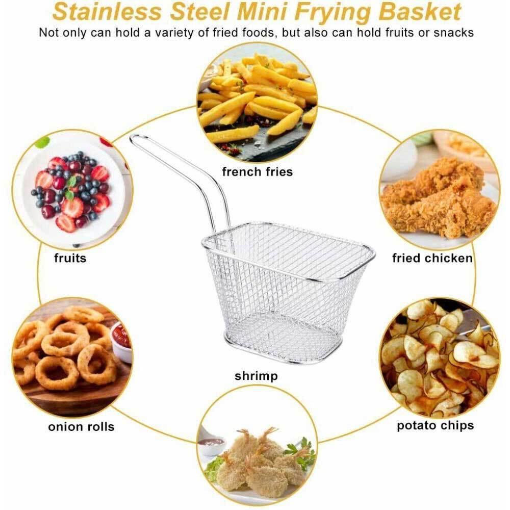8Pcs Mini Chip Baskets Kitchen Fryer Serving Tray Food Presentation ...