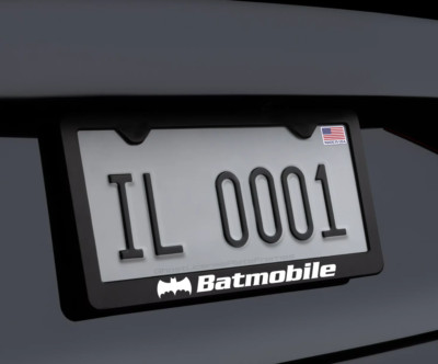 Batmobile License Plate Frame Black Metal Tag W/ Screws | eBay