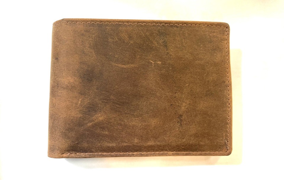 Bifold Buffalo Leather Wallet, 18 card slots, vintage finish, large id ...