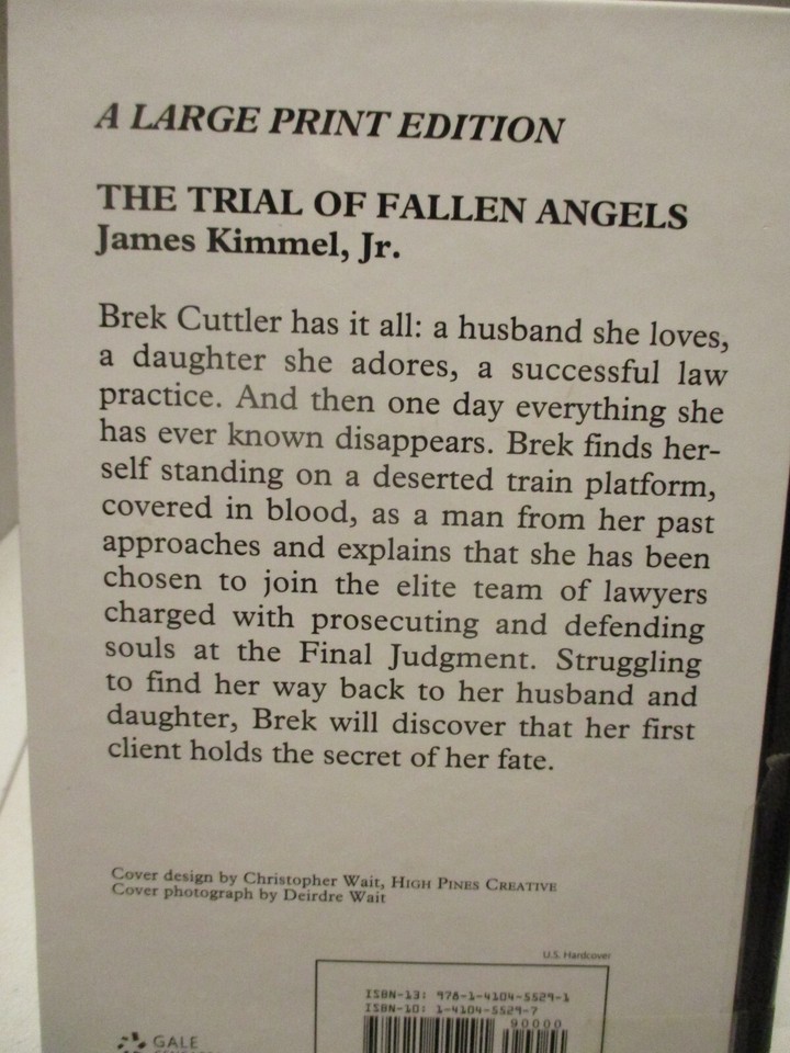 JAMES KIMMEL JR large print novel The Trial of Fallen Angels see photo ...