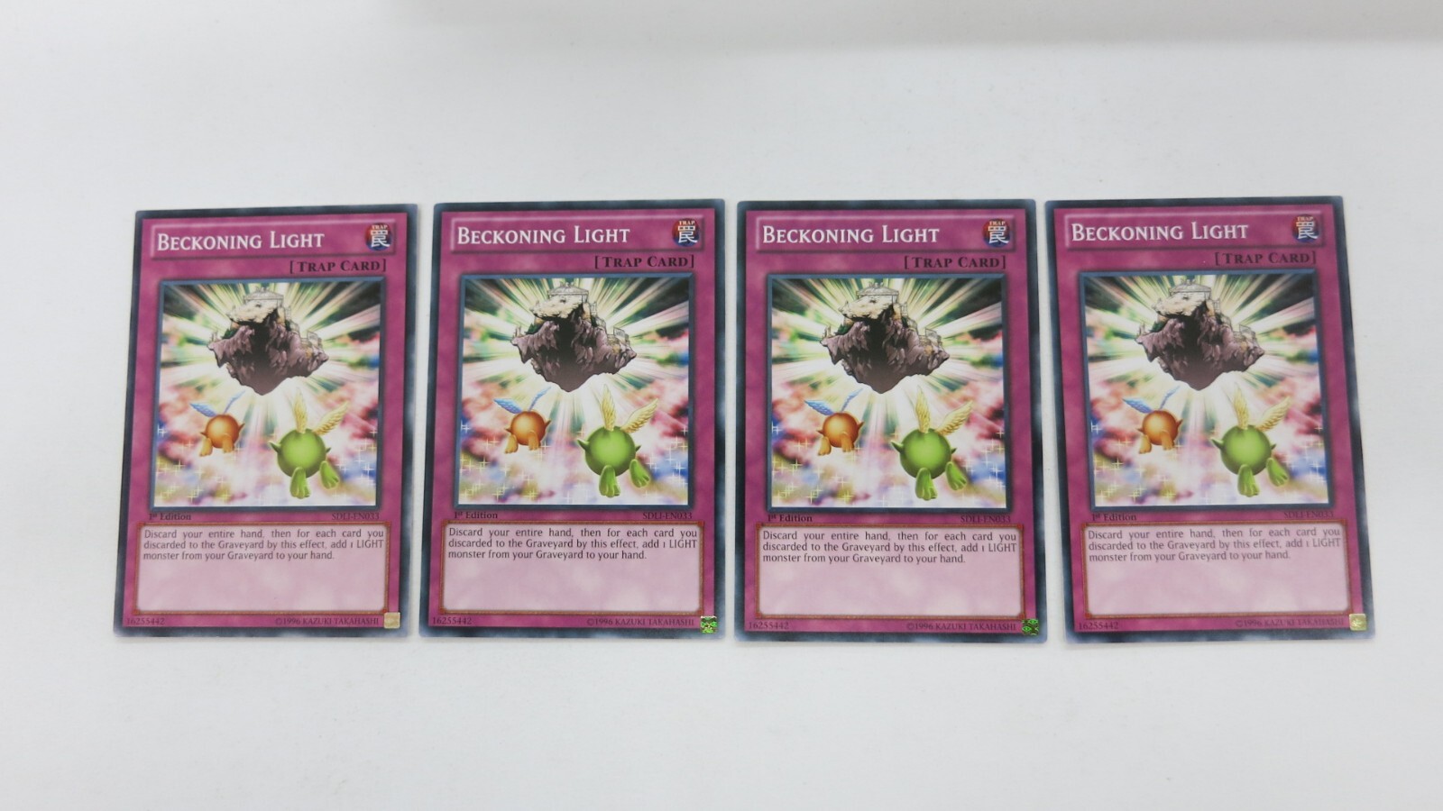 4x BECKONING LIGHT TRAP 1ST EDITION SDLI-EN033 COMMON YUGIOH NM ...