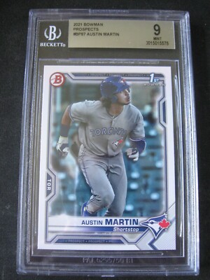 AUSTIN MARTIN 2021 1st Bowman Prospects #BP87 Toronto Blue Jays GRADE ...