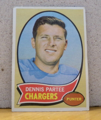 AUCTION 549 - FOOTBALL CARD VINTAGE 1970 DENNIS PARTEE CHARGERS KICKER ...