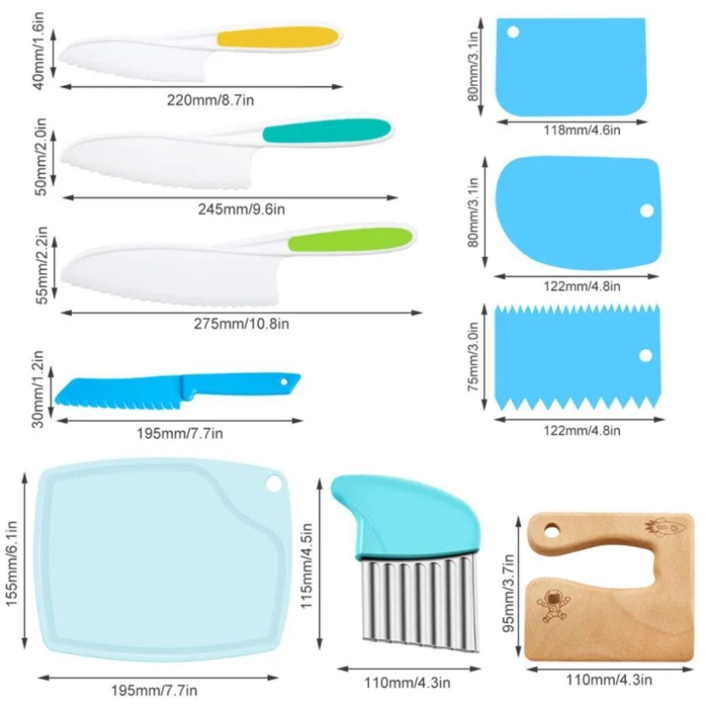 10pcs/set Kids Cutting Board Kids Cooking Cutter Set Baking | eBay