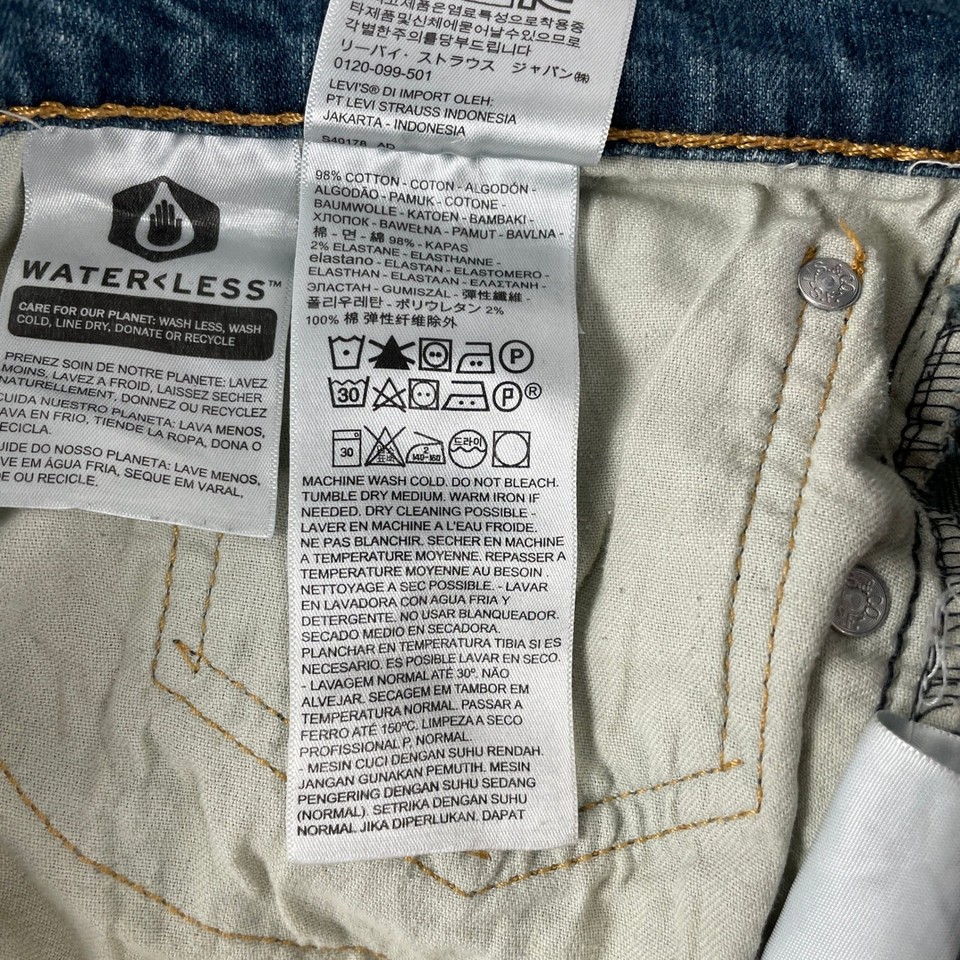 Levi's Jeans Mens 34x32 Blue Medium Wash Stretch 514 Straight Fit Denim ...