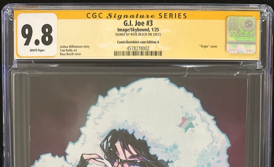 G.I. JOE #1 BESCH VIRGIN VARIANT COVER CGC SS 9.8 SIGNED BY ROSE BESCH ...