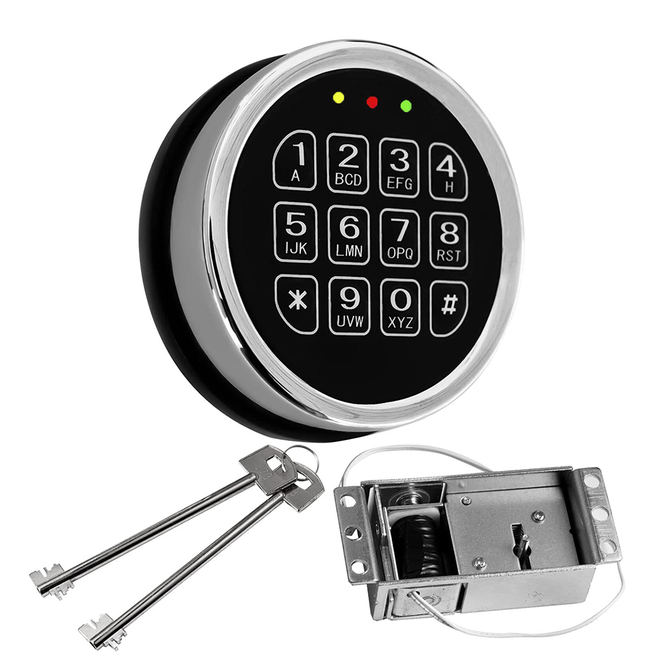 Gun Safe Lock Replacement Chrome Keypad Solenoid Safe Lock With 2 ...