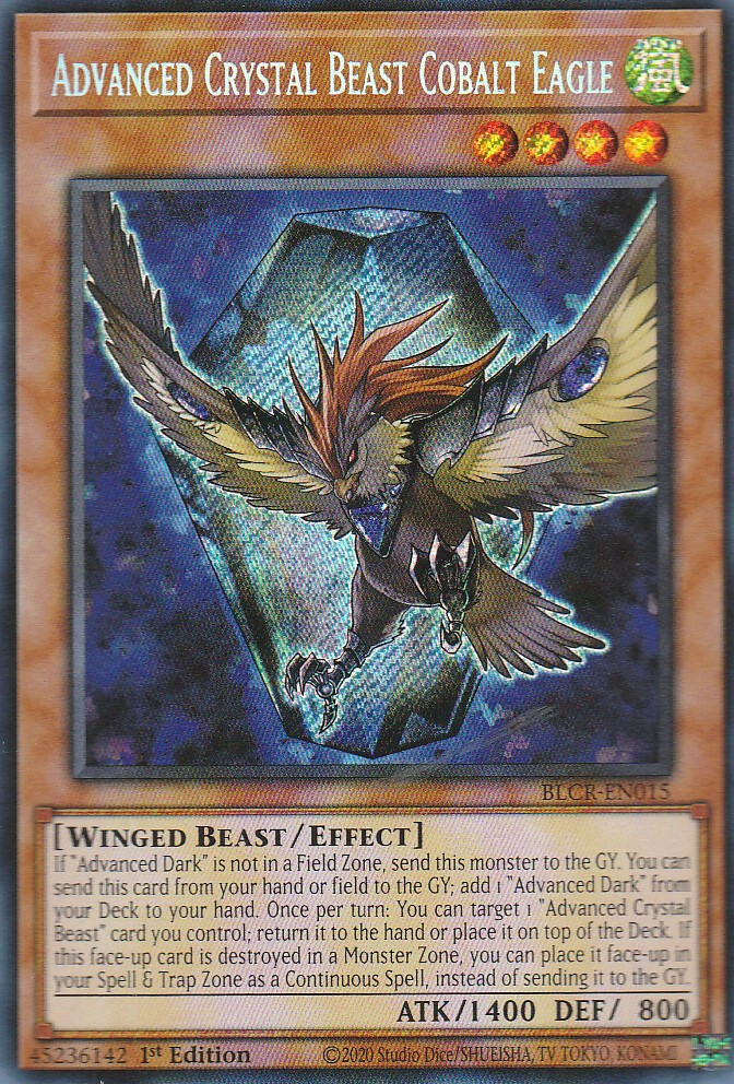 YUGIOH HOLO CARD ADVANCED CRYSTAL GEAST COBALT EAGLE BLCR-EN015 1ST ...