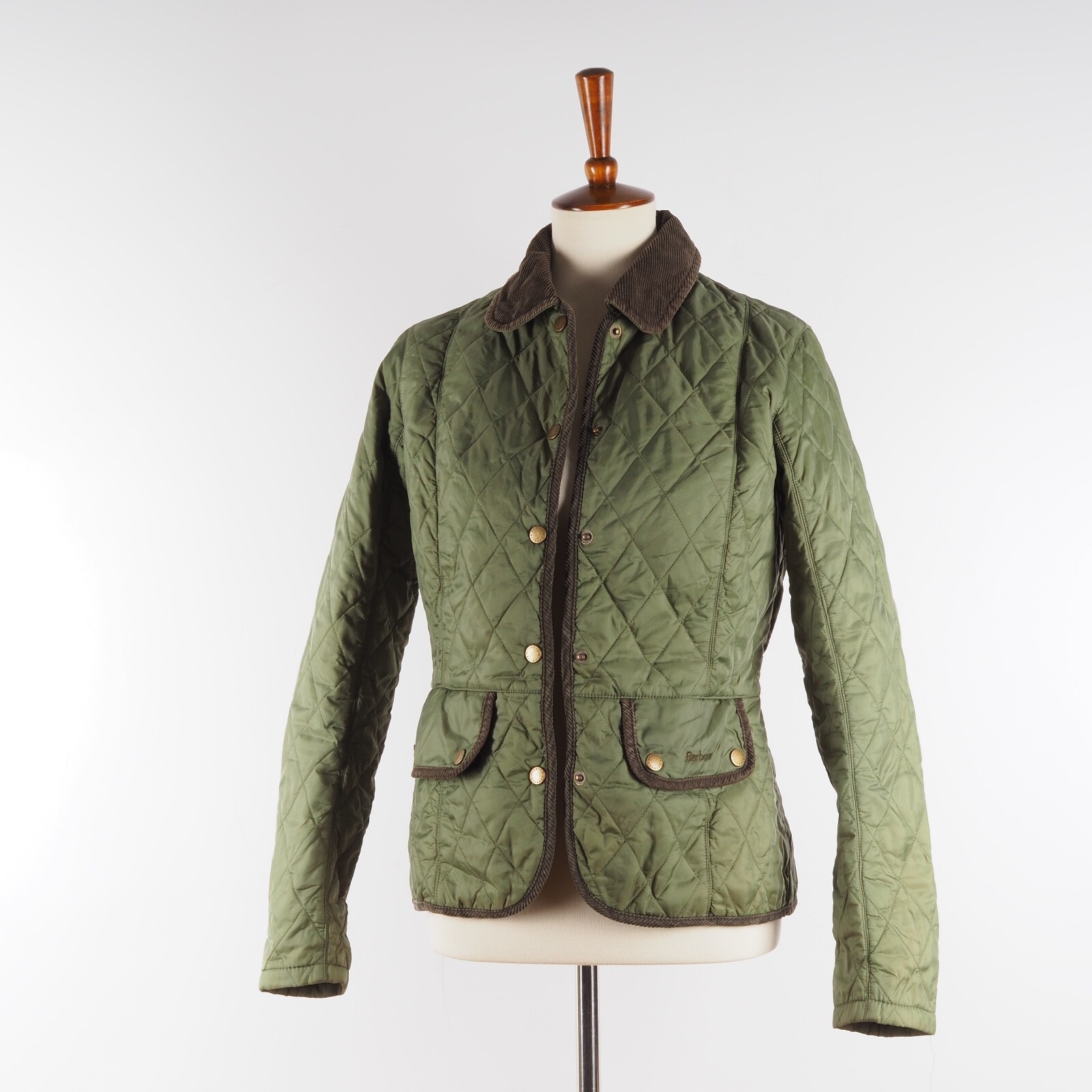 Barbour Womens Vintage Quilted Green Coat Jacket US6 … - Gem