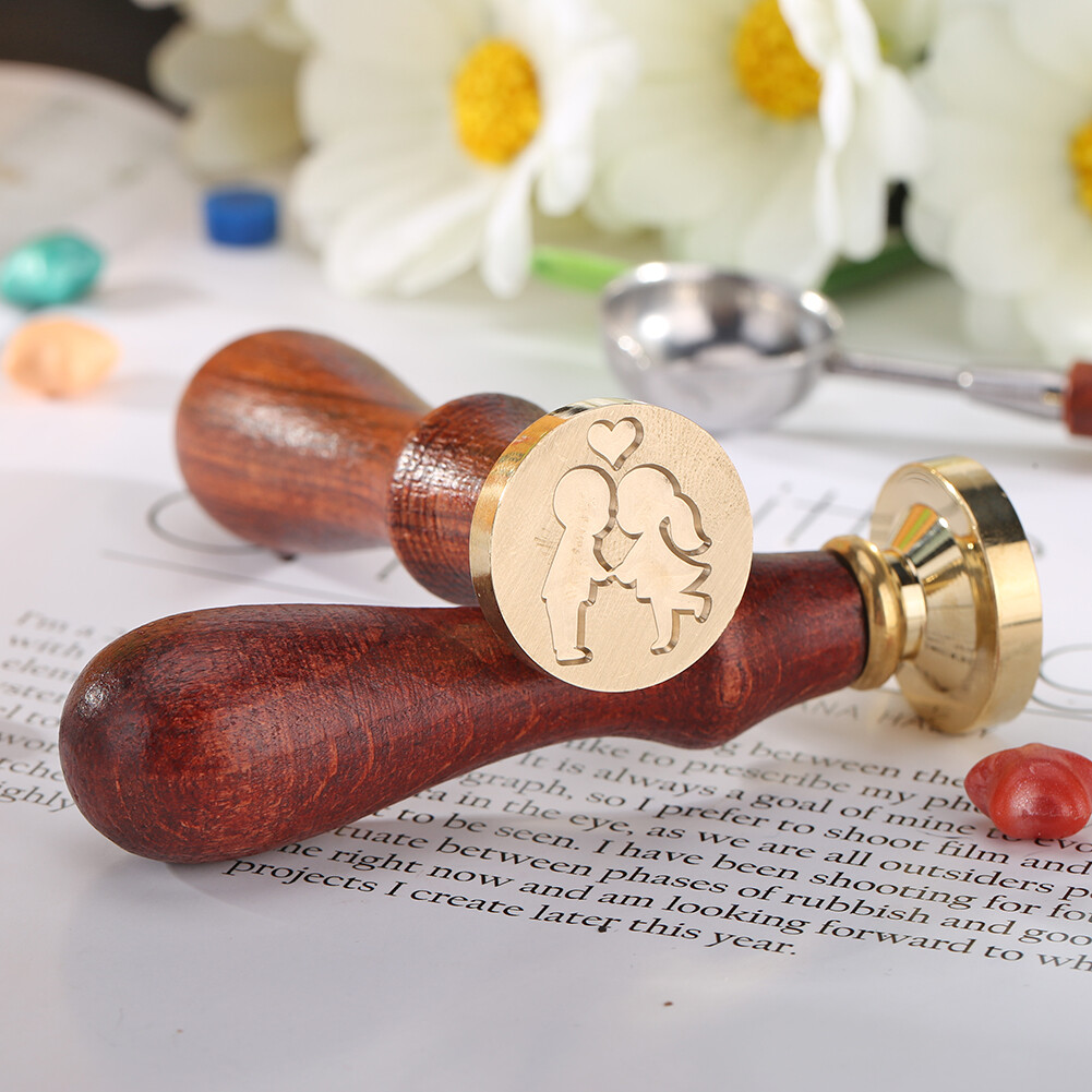 Gold-plated Brass Head Retro DIY Envelope Wax Seal Stamp Decor (G ...