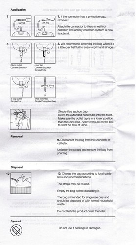 Coloplast Simpla Profile Urine Collection Leg Bag 21574 500ml No Straps ...