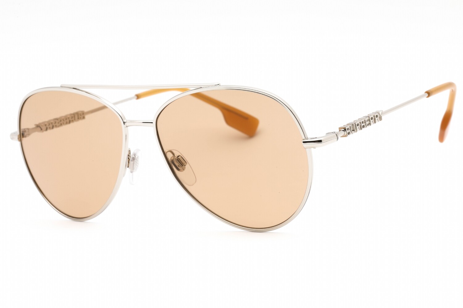 BURBERRY BE3147 1344M4 Sunglasses Silver Frame Brown Lenses 58mm | eBay