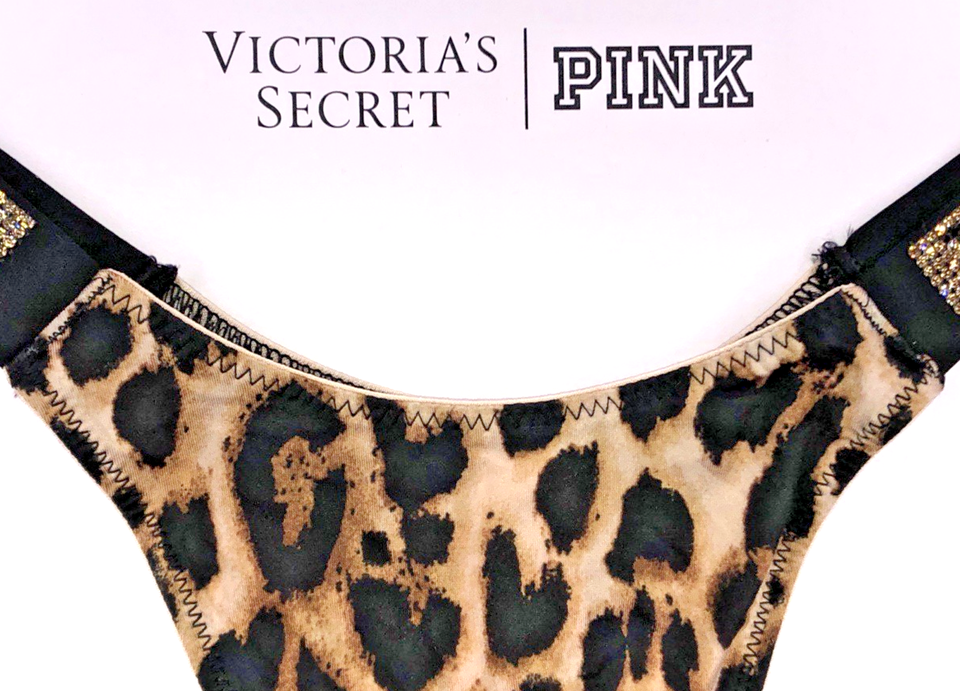 Victorias Secret Very Sexy NWT XL Leopard Print Spellout Shine Strap ...