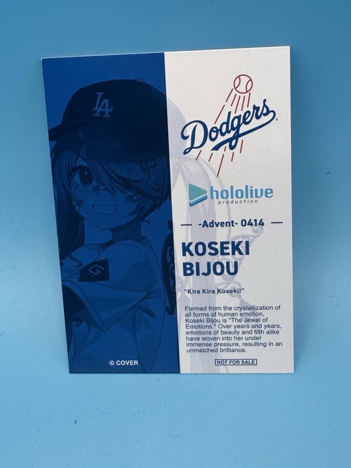 2025 Dodgers Hololive Signature Cards KOSEKI BIJOU IRyS NINOMAE INA’NIS ...