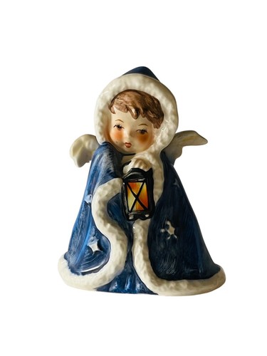 GOEBEL West Germany Porcelain Figurine Blue Angel with Lantern Vintage ...
