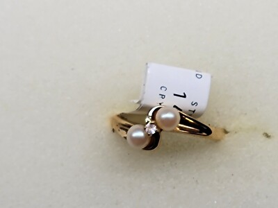 RS Covenant Gold-Plated Pearl And Crystal Ring Size 7 New With Tags | eBay