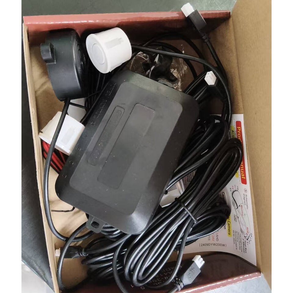 White Parking Sensors Car Reverse Backup Rear Radar Alert System Buzzer ...
