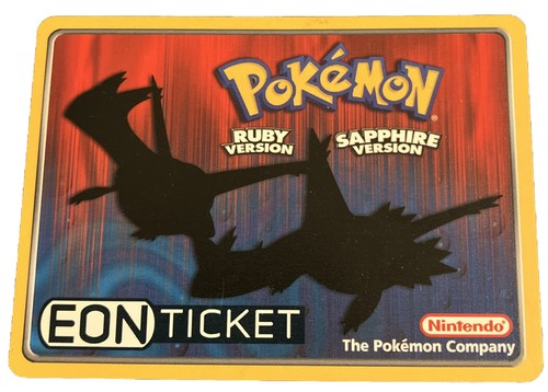 Eon Ticket Pokemon E-Reader Card (For Pokemon Ruby/Sapphire) Gameboy ...