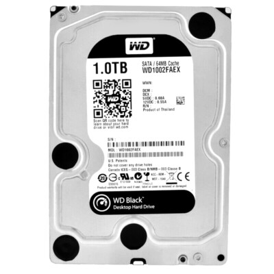 Western Digital Black 1TB WD1002FAEX 64MB SATA III 7200 RPM 3.5 " Inch ...