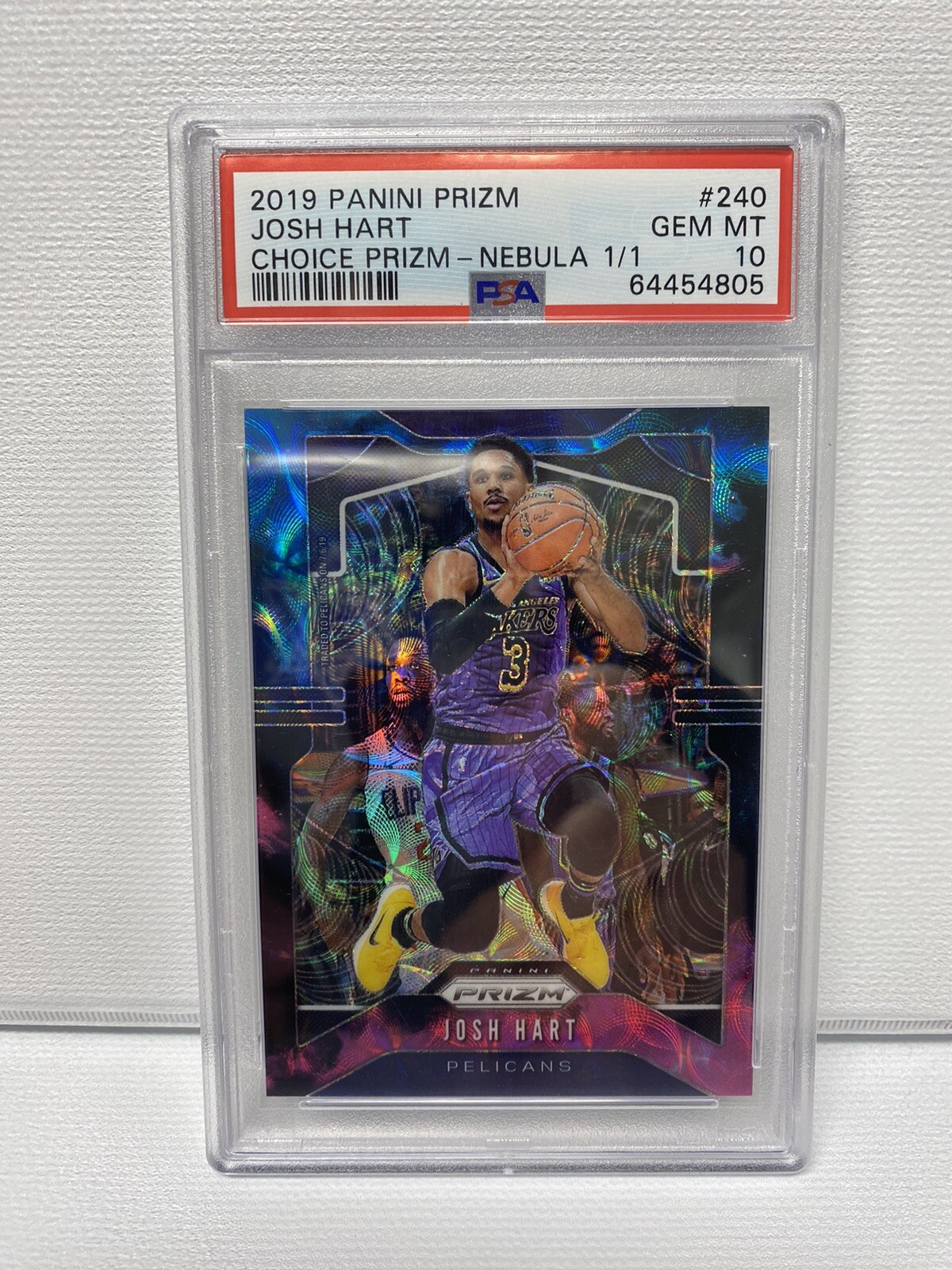 2019 Panini Prizm Josh Hart Choice Prizm Nebula 1/1 Lakers Pelicans | eBay