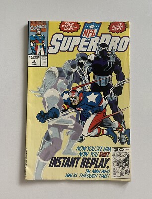 ~Marvel Comics NFL SUPER-PRO' #3 (1991) Book~"The Man Who Walks Through ...