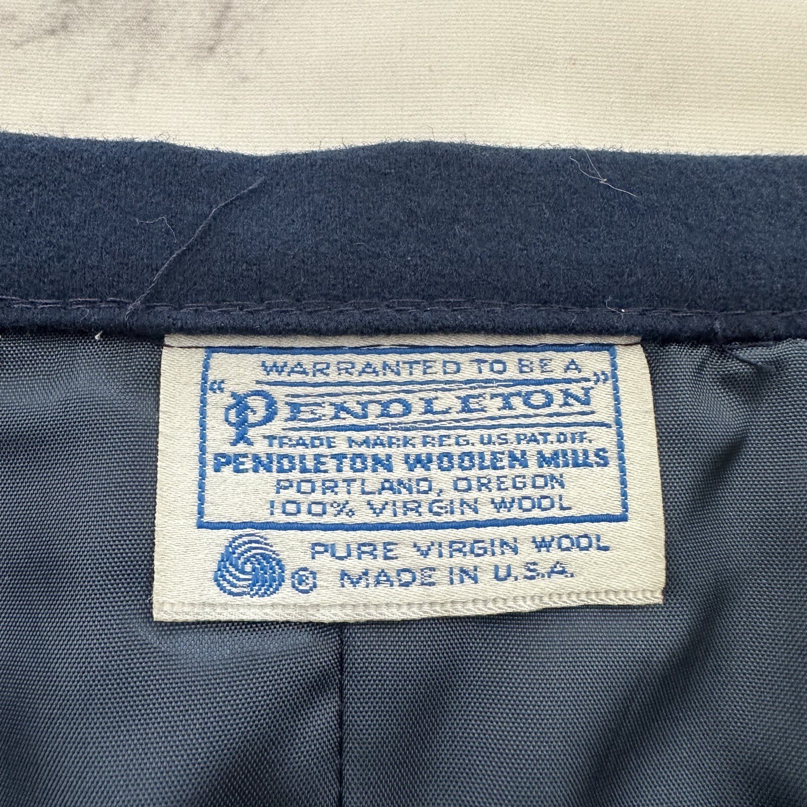 Pendleton Womens Vintage Pencil Skirt Size XL Navy Bl… - Gem