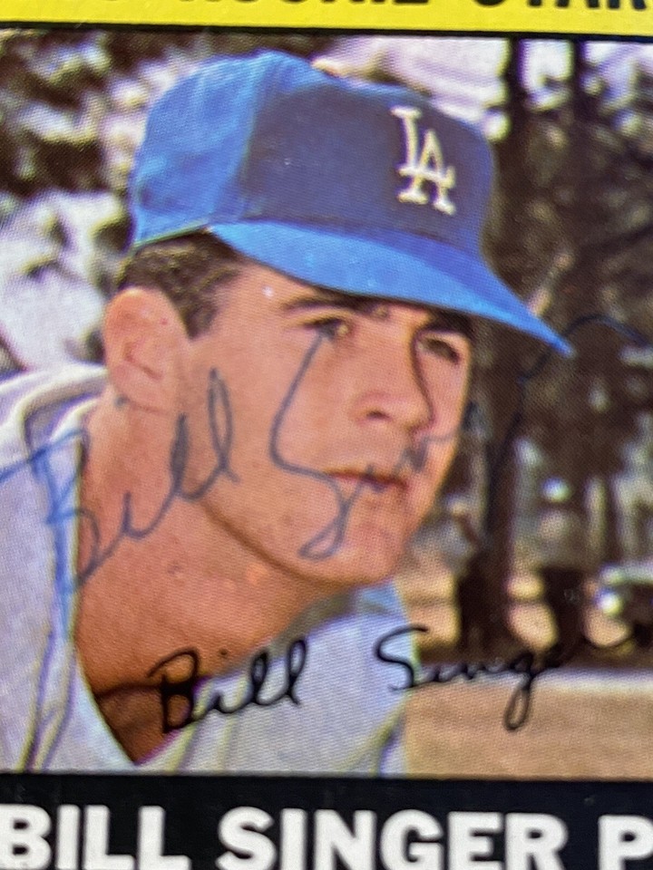 1967 Topps #12 Bill Singer Rookie Autographed Card - Los Angeles ...
