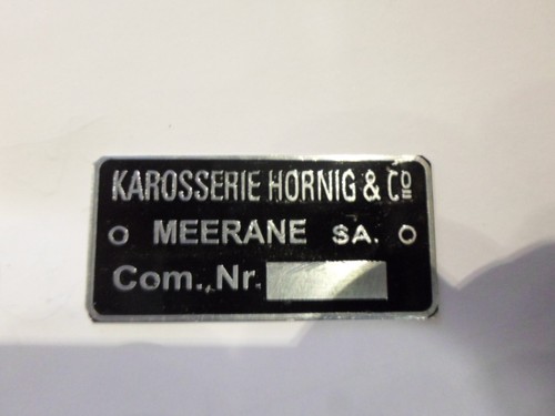 Typenschild Schild Karosserie Hornig Meerane Adler wanderer Horch Dk ...
