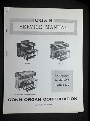 Conn 627 Type 1 2 Rhapsody Organ Service Manual Photocopy | eBay
