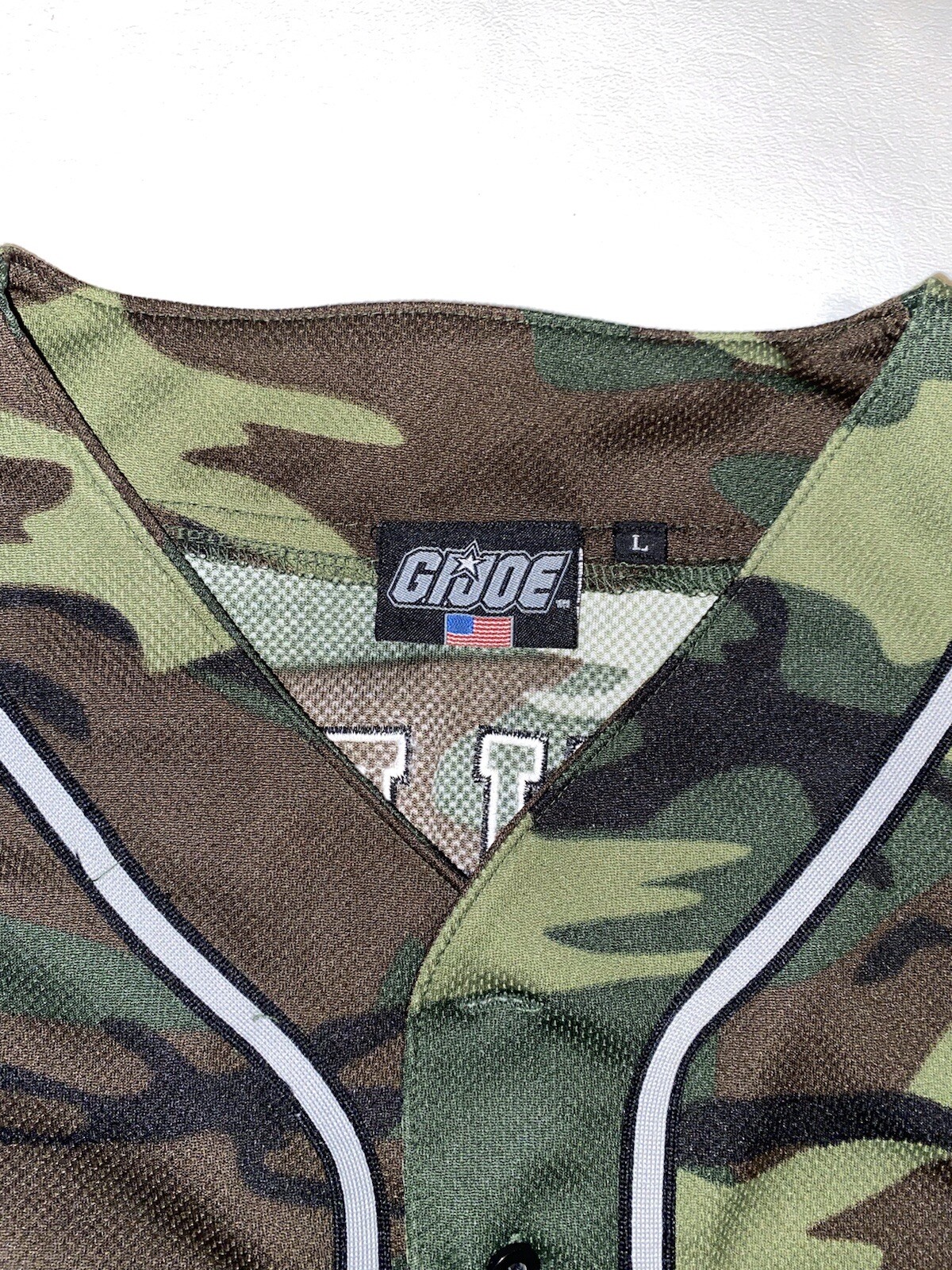 GI Joe Camouflage Baseball Jersey Mens Size L - Gem