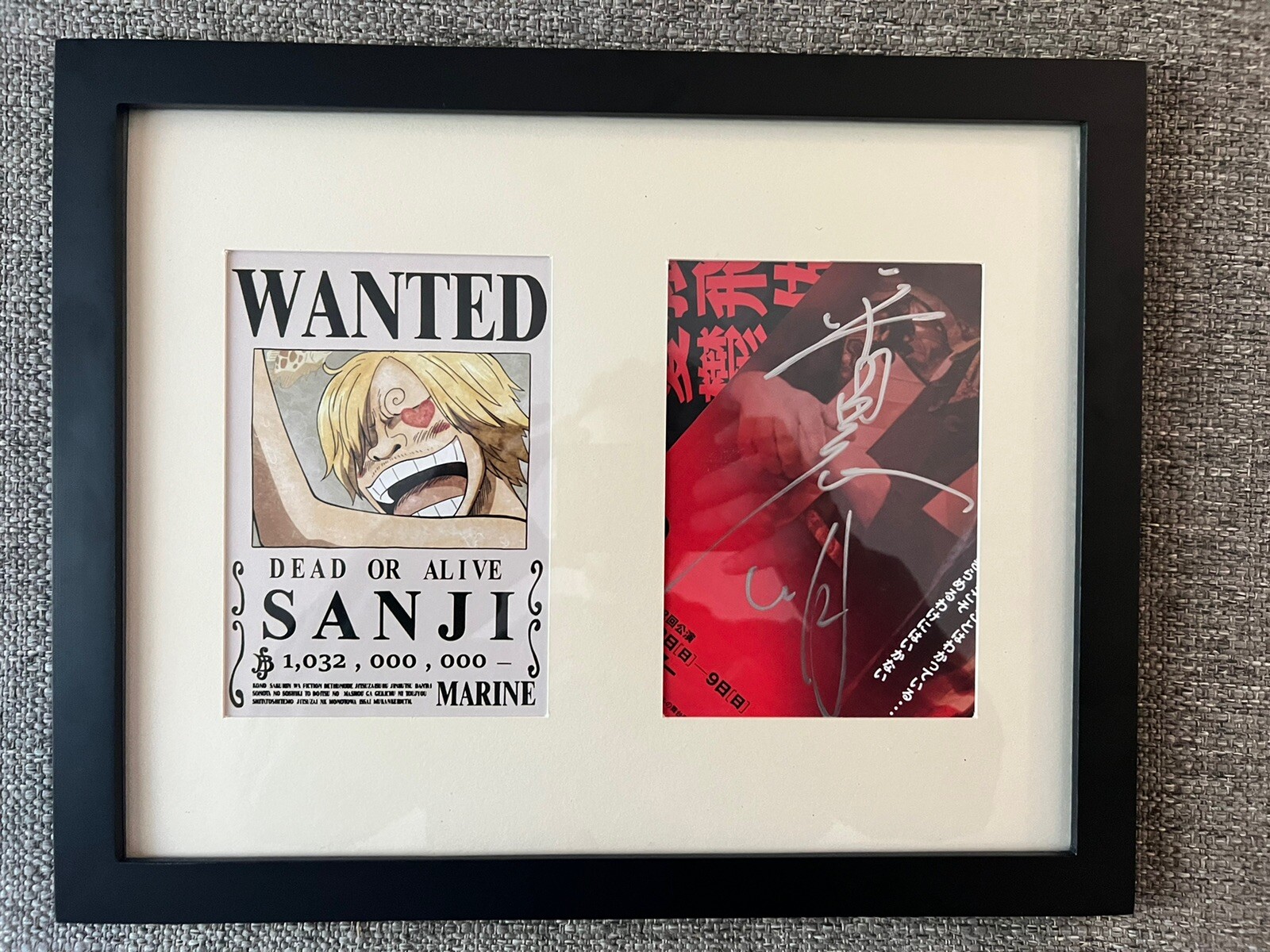 One Piece Hiroaki Hirata Signed Cut Sanji Vinsmoke Signed Wanted Poster ...