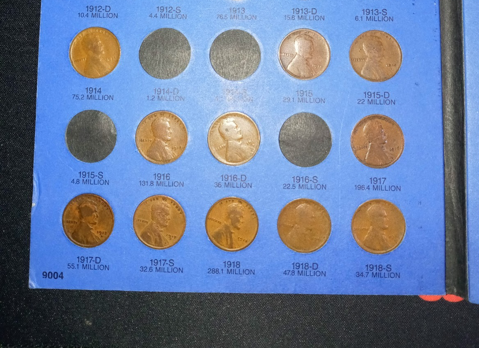 LINCOLN WHEAT PENNY FOLDER SET COLLECTION #1 -70 DIFF. 1909-1940- NICE ...