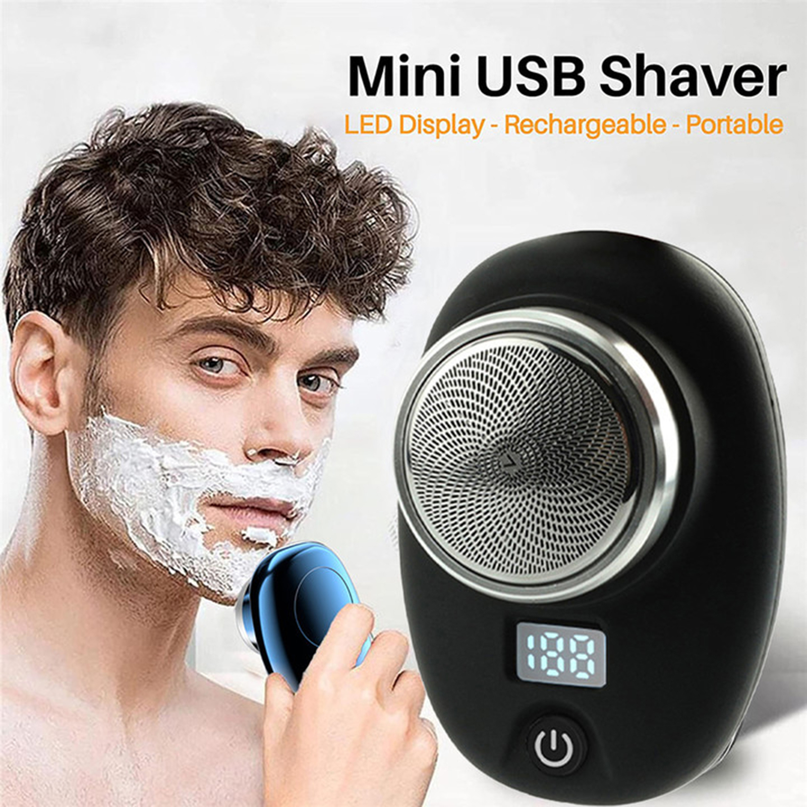 1 Set Electric Razor Rotatable 3 Cutter Heads Beard Trimming Type-c ...