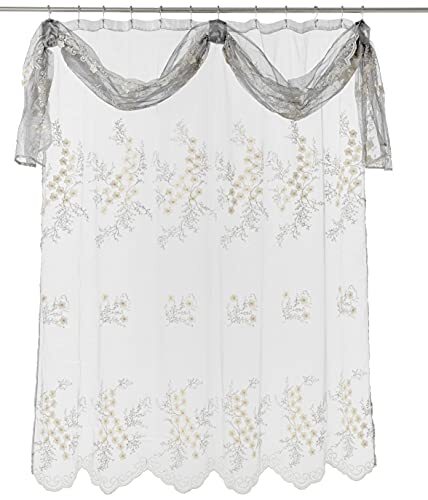 Sheer Sc With Valance Bloomfield Shower Curtain Grey | eBay