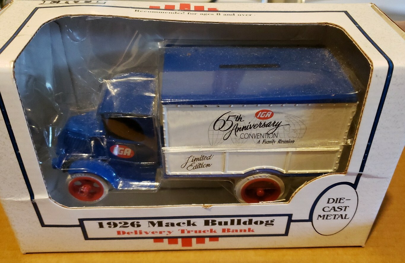 ertl #9212 iga 65th anniversary 1926 mack bulldog delivery truck 1/38th ...