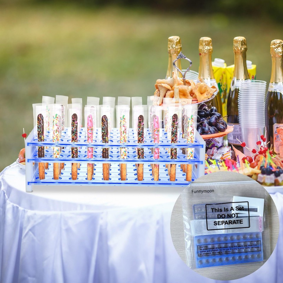 Pretzel Rod Holder and 100 Pcs Clear Pretzel Rod Bags Plastic Pretzel ...